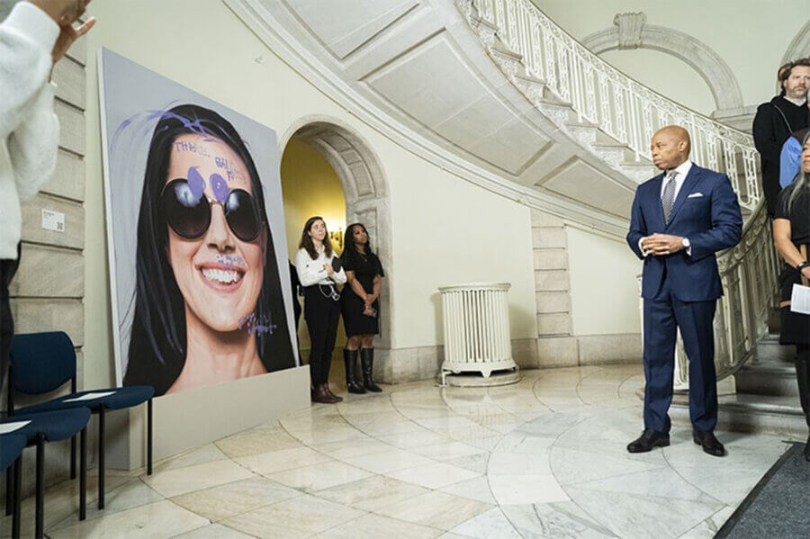 Adams unveils collaborative portraits by acclaimed artist Roy Nachum ...