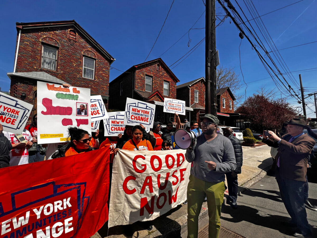 Protesters slam Parker for allegedly opposing tenant protections ...