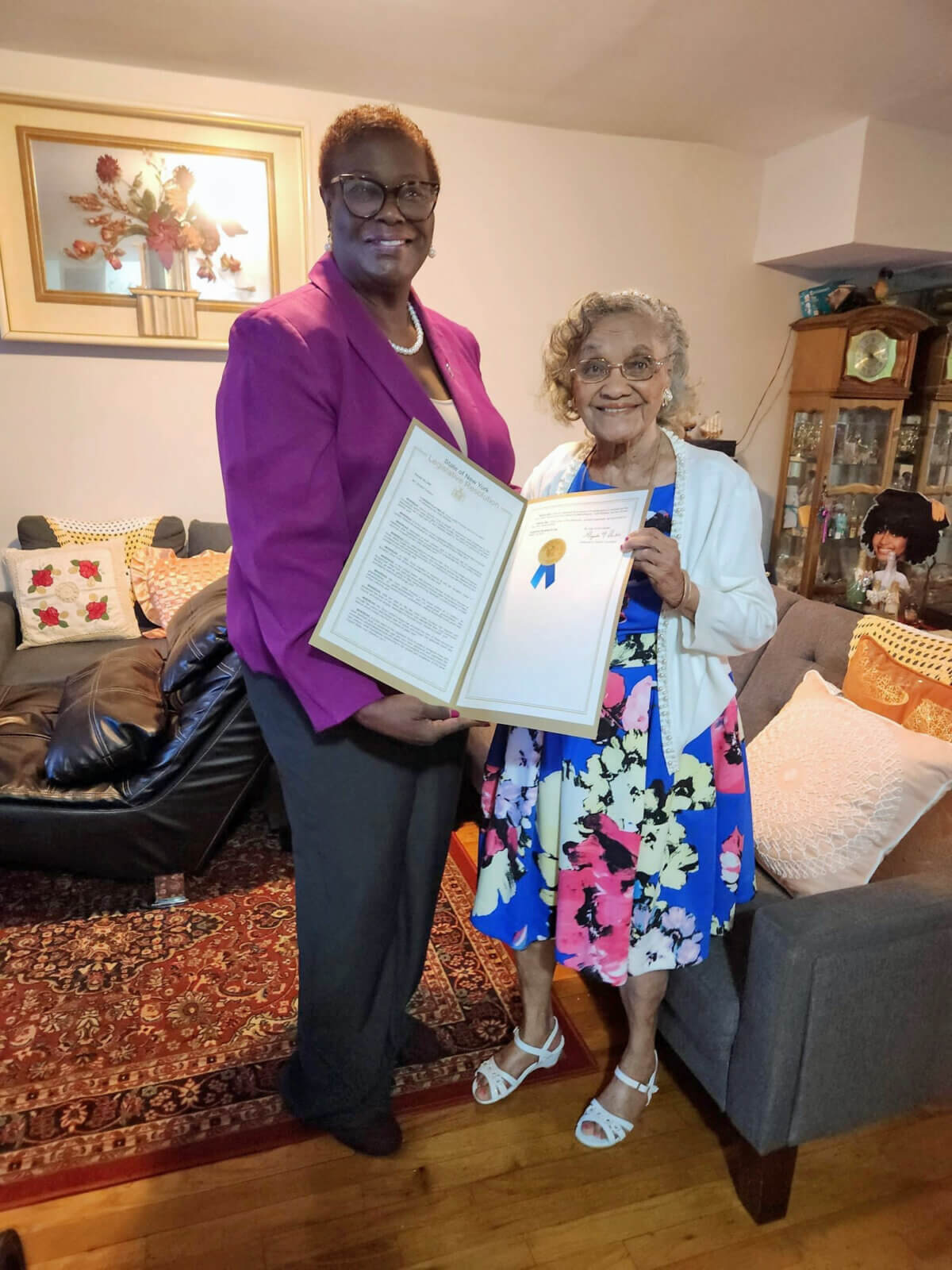 Persaud honors Guyanese centenarian Doris Letitia Fordyce with proclamation on reaching 104 ...