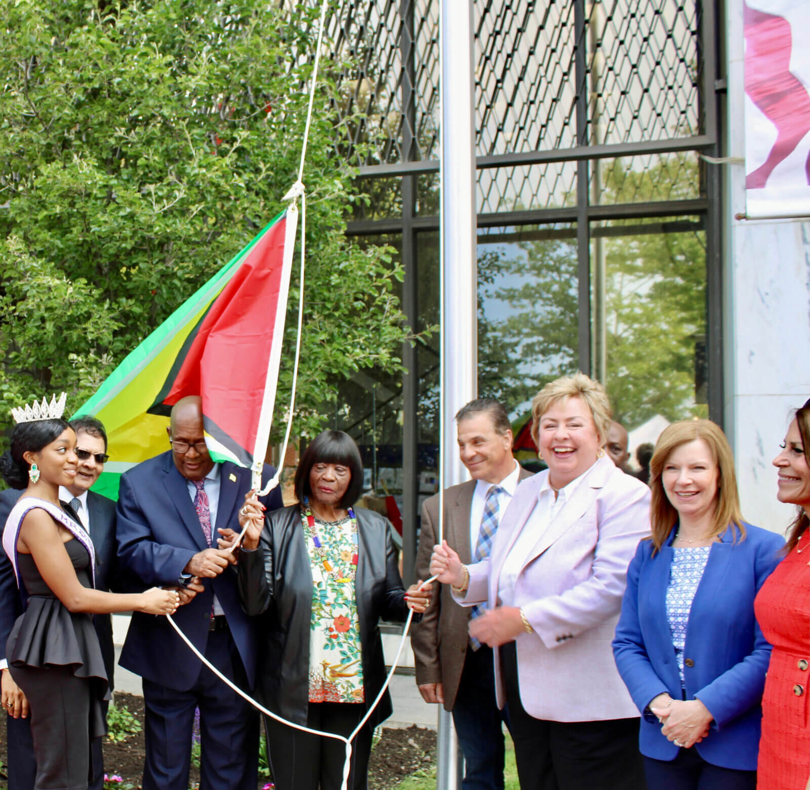 History making Guyana flag raising at Hempstead Town Hall commemorates ...