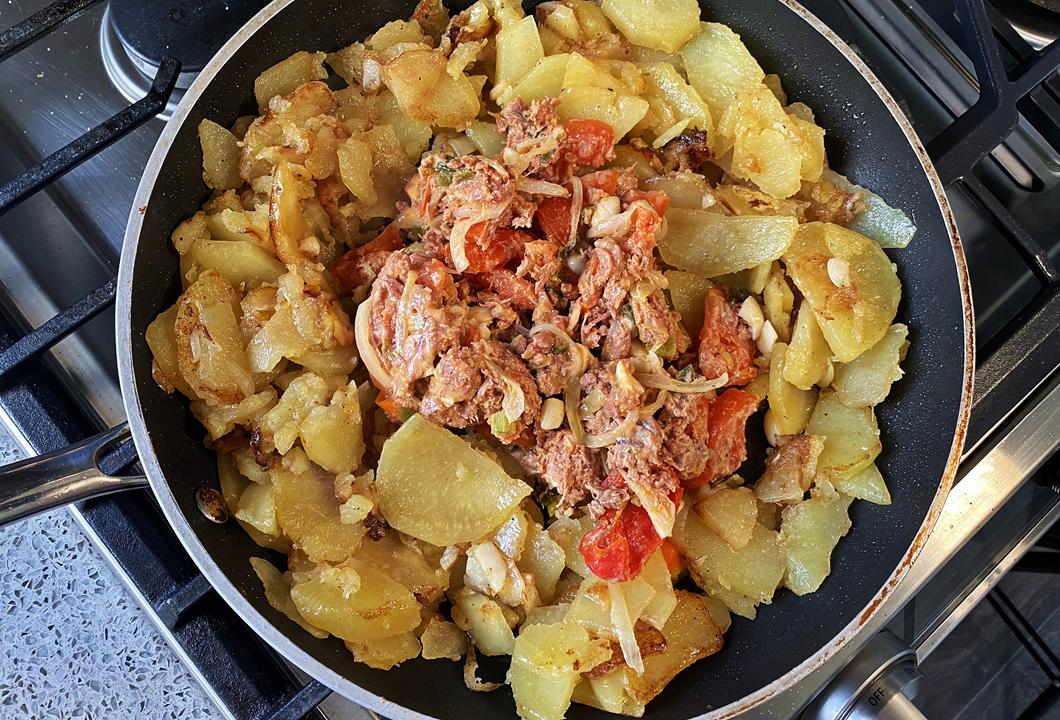 Fry Aloo (potato) With Corned Mutton – Caribbean Life